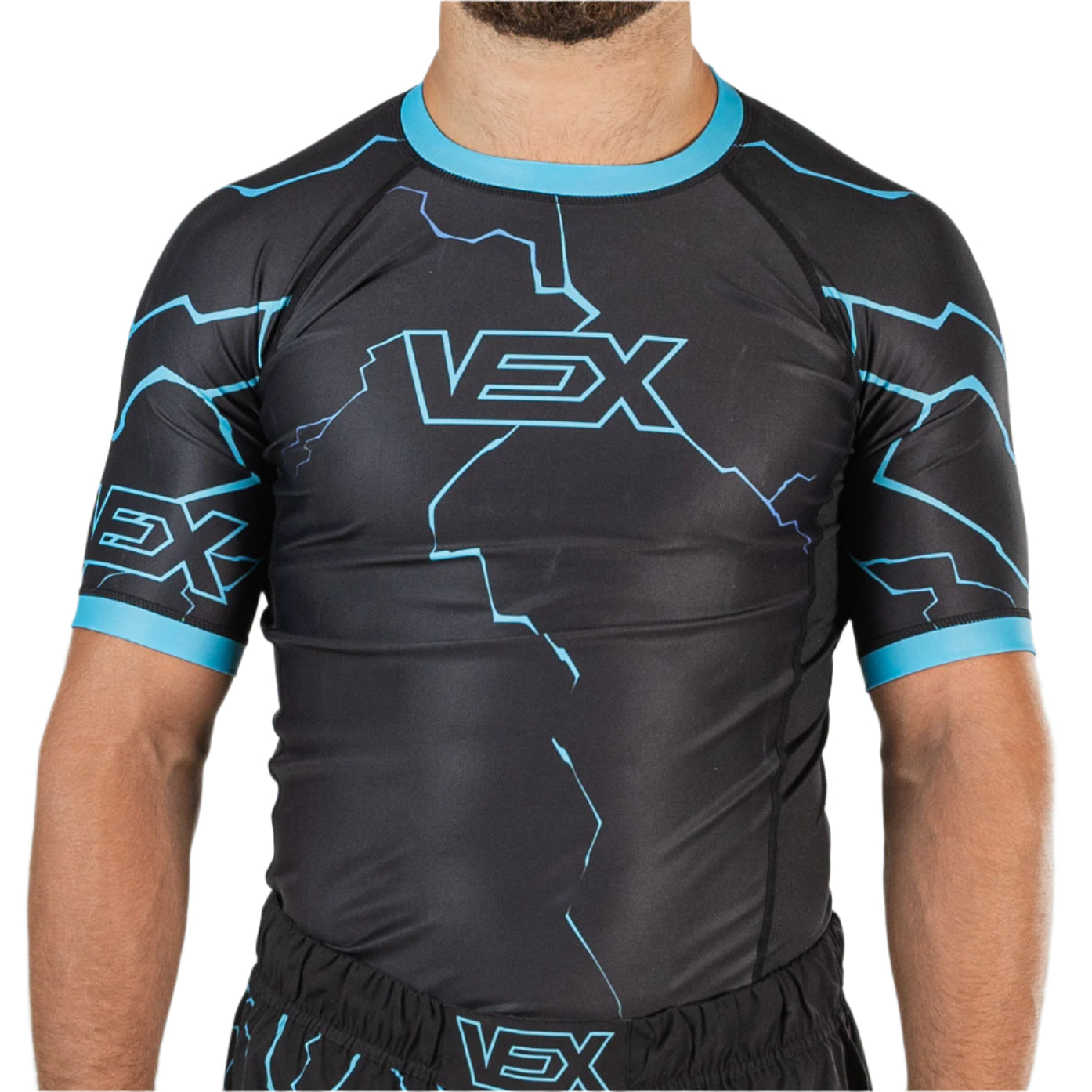 BLUE SHOCK SHORT SLEEVE RASH GUARD – VEX MMA